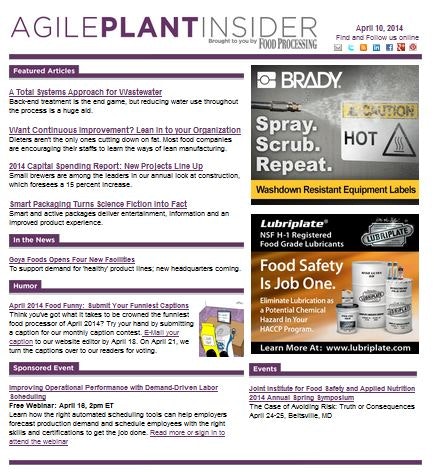 Free E-Newsletter Examples | Food Processing