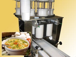 Equipment | Conveyor Line Denests Cups and Lids | Food Processing ...